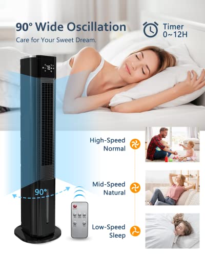 Evaporative Air Cooler, 3-IN-1 Multifunctional Air Cooler Fan, Air Cooler for Room, 4 Modes, 12H Timer, 90° Oscillation, 1.3 Gal Water Tank, Remote Control, 4 Ice Packs, 42" for Room Home Office