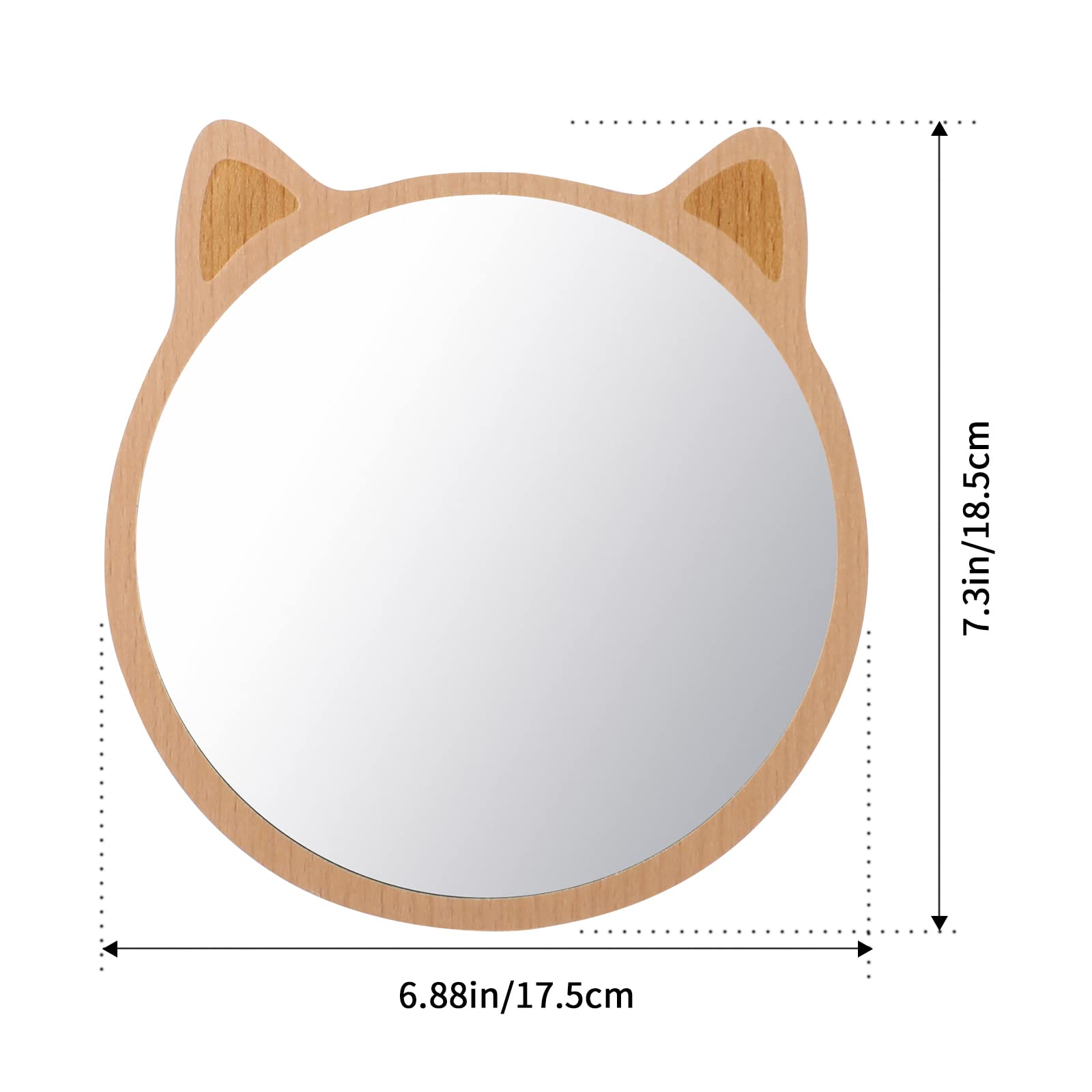 TBWHL Cat Desktop Mirror Makeup Mirror for Tabletop Bathroom Shower Travel Hand Mirror