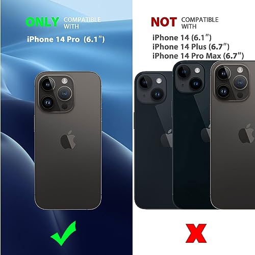 CACOE Magnetic Case for iPhone 14 Pro 6.1 inch-Compatible with MagSafe & Magnetic Car Phone Mount,Anti-Fingerprint TPU Thin Phone Cases Cover Protective Shockproof (Dark Green)