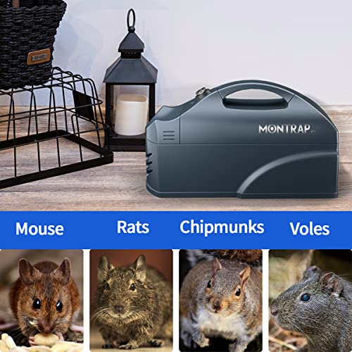 Electric Mouse Trap, MONTRAP Electric Mice Catcher, Effective Mice Traps for Home, Safe & Clean, Gray