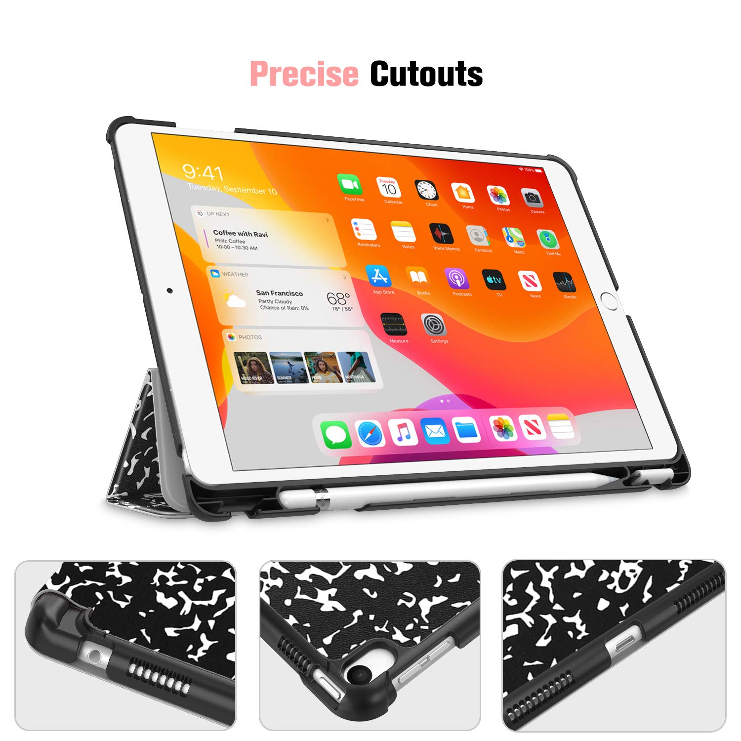 Fintie Case for iPad Air (3rd Gen) 10.5" 2019 / iPad Pro 10.5" 2017 - [SlimShell] Ultra Lightweight Standing Protective Cover with Built-in Pencil Holder, Auto Wake/Sleep (Composition Book)