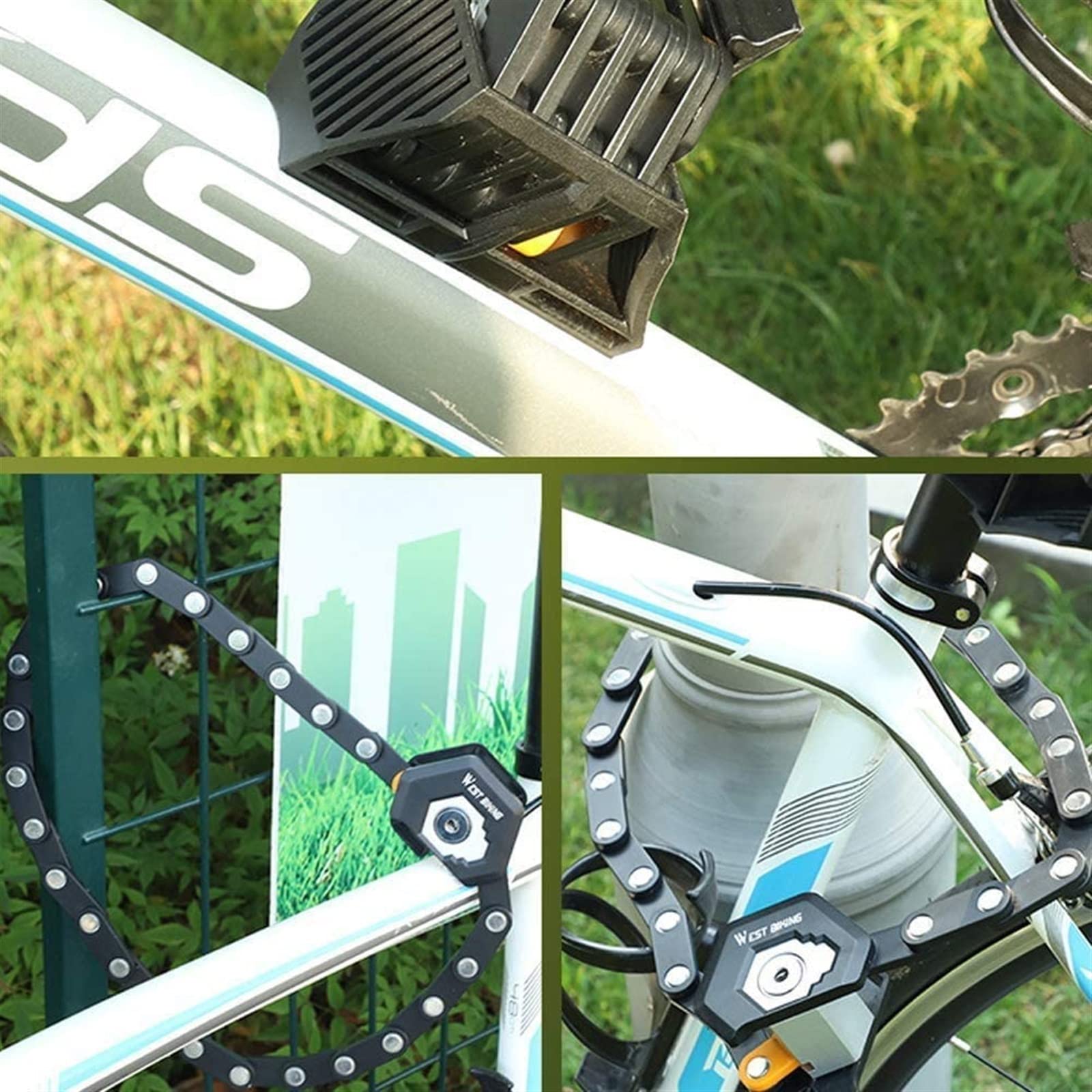 AYM West Biking Foldable Bike Lock with 3 Keys Hamburg-Lock Alloy Anti-Theft Strong Secure Bicycle Folding Lock Mount Bracket Bike Chain Lock Bicicleta Cadena