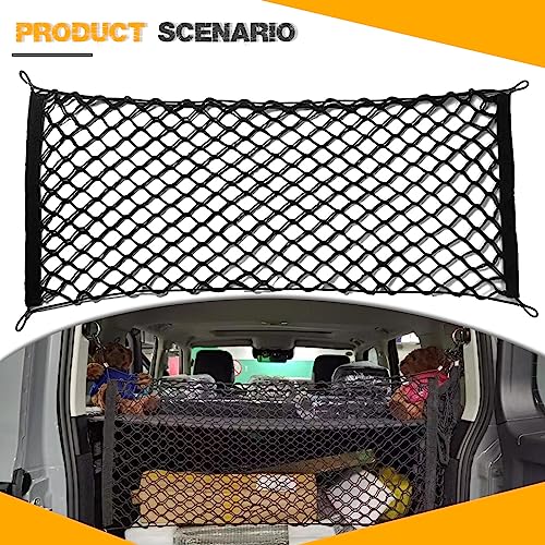 Car Cargo Net, Car Trunk Cargo Storage Organize Net Stretchable with Hooks,SUV Car Interior Accessories for Cars, Trucks, SUV, Car Interior Accessories(35.4x15.8 Inch)