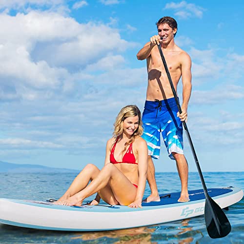 AUGESTER 10‘/10.5‘/11’ Inflatable Lightweight Stand up Paddle Board, Premium Yoga Board W/Durable SUP Accessories, with Fins, Carrying Bag, Non-Slip Deck, Adjustable Paddle & Hand Pump, Wide Stance