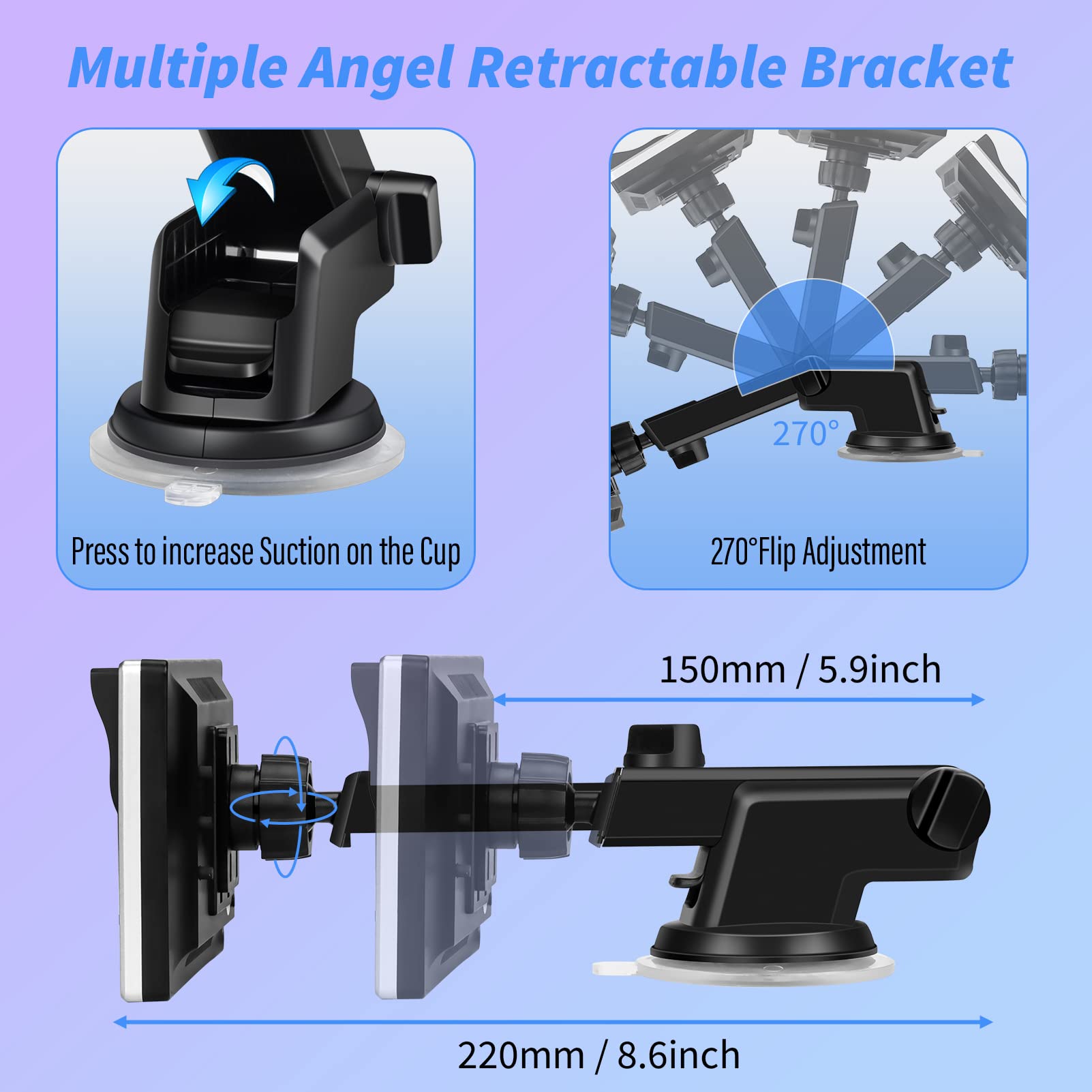 EMSIKC 5 Inch AHD Baby Car Mirror,1080P Sucker Bracket Monitor Display with Infrared Night Vision Function Baby Car Camera,View Infant in Rear Facing Seat with 150°Wide View
