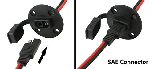 CERRXIAN 60cm 10 AWG SAE to SAE 2 Pin Quick Disconnect with Cap Power Automotive Panel Extension Cable with Screw Holes for Solar Panels Battrey