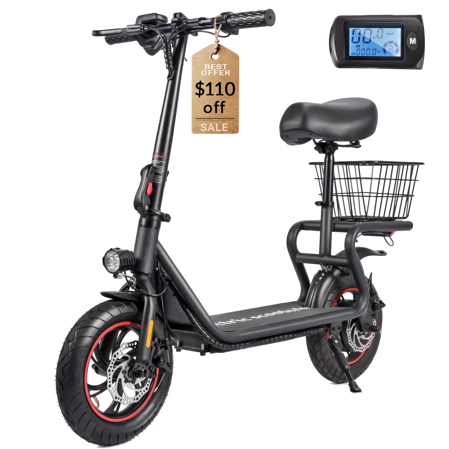 AVPLUS Electric KickScooter, Powerful 500W Motor, 10" Solid Tires, Speed up to19-22 Mph,18-22Miles Range, Smart and Large LCD Display Folding Commuter Electric Scooter for Adults
