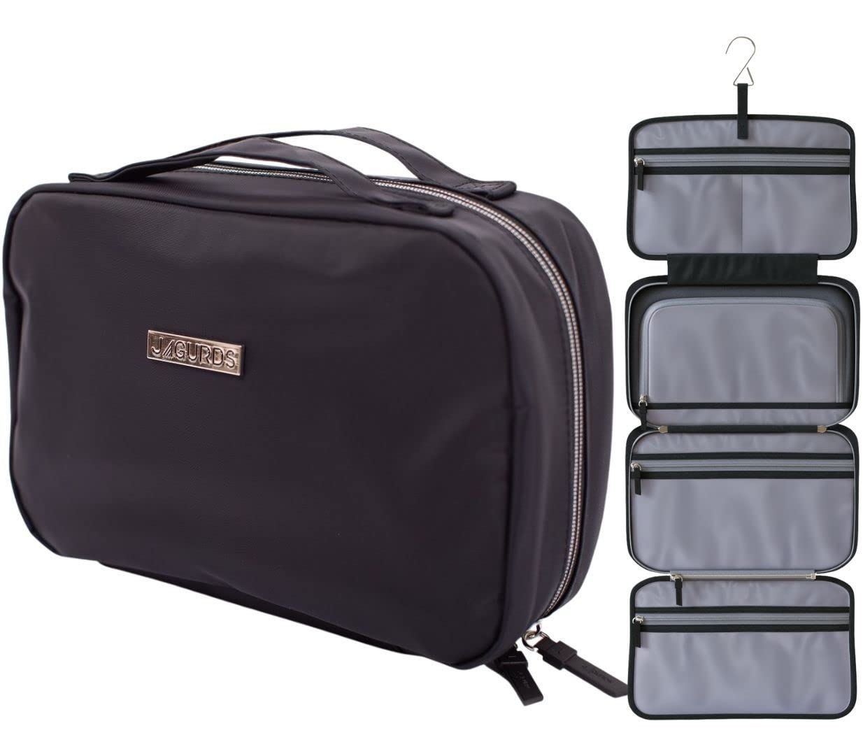 JAGURDS Hanging Toiletry Bag - Toiletries Travel Bag with Hook, Hanging Make Up Organizer Travel Cosmetic Bag - Travel Bathroom Bag