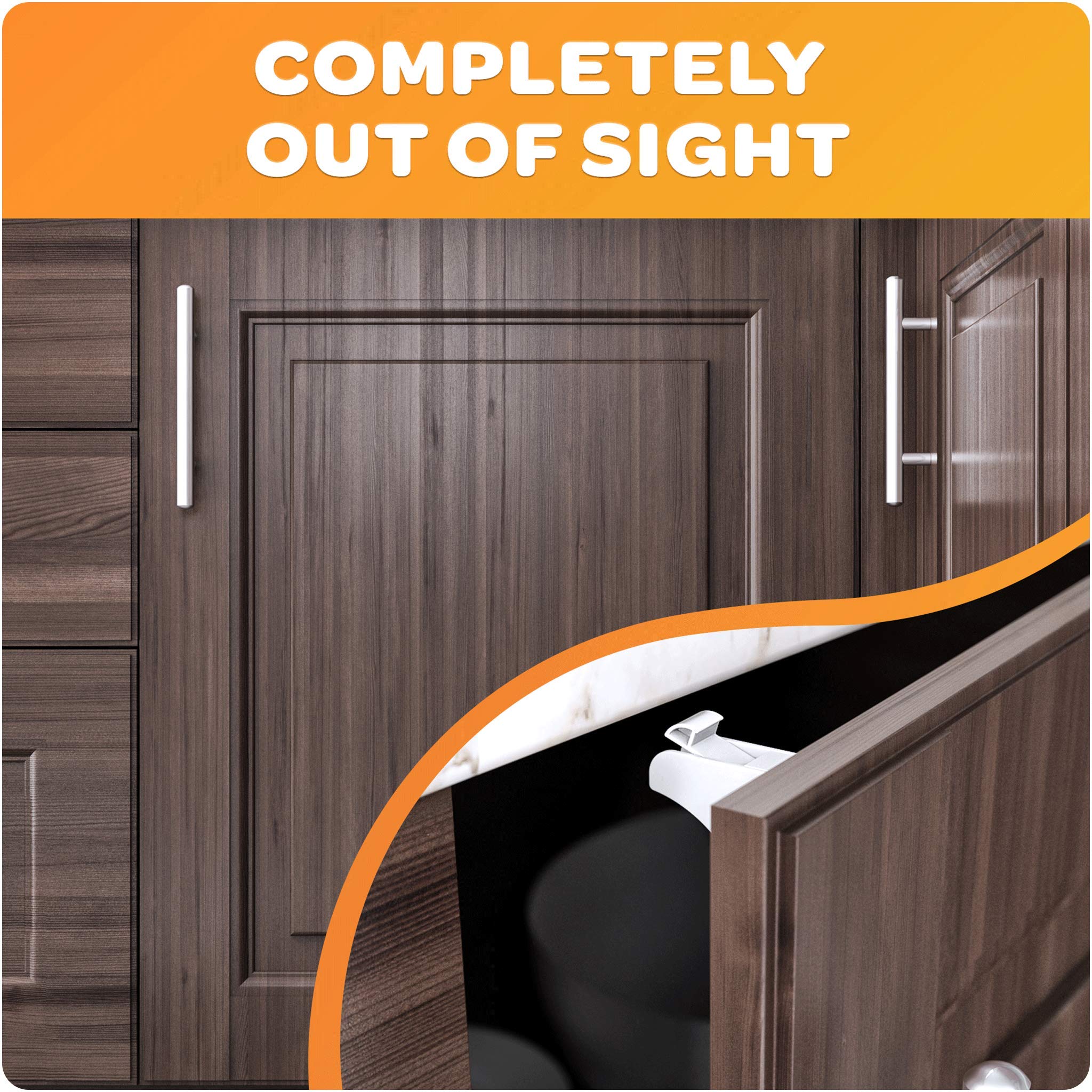 Jambini Magnetic Cabinet Locks - Child Safety Locks for Cabinets and Drawers - Drawer Locks Baby Proofing Cabinet Locks for Babies (4 Locks + 1 Key)