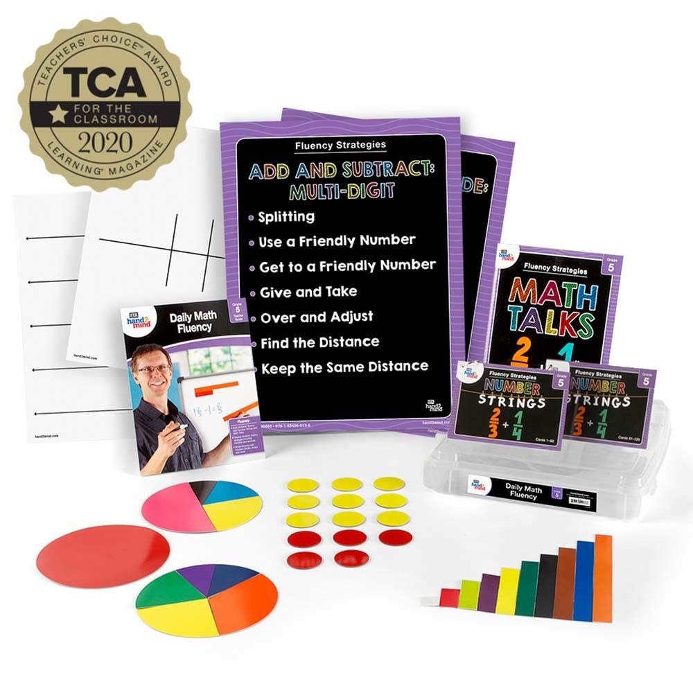 hand2mind Daily Math Fluency Kit for Kids (Grade 5+) - Multiply Up, Partial Quotients, Factor, and Group Flexibility