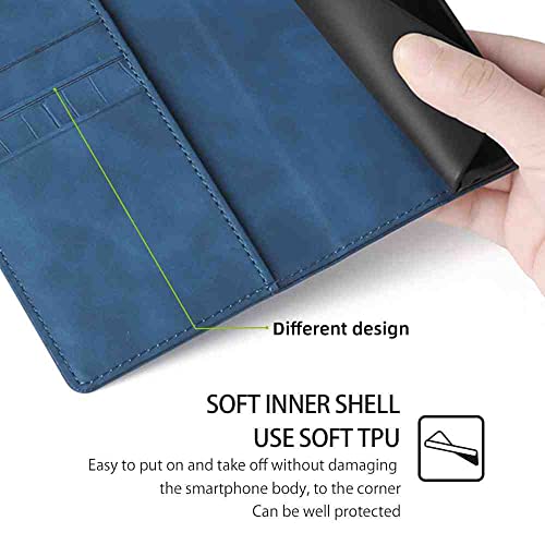 DIIGON Phone Cover Wallet Folio Case for Oppo REALME 7 PRO, Premium PU Leather Slim Fit Cover for REALME 7 PRO, Good Touch, Blue