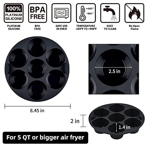 CAKETIME 24 Cups Mini Muffin Pan, 7 Cups Round Regular Muffin Pan for Air Fryer, Oven, Microwave