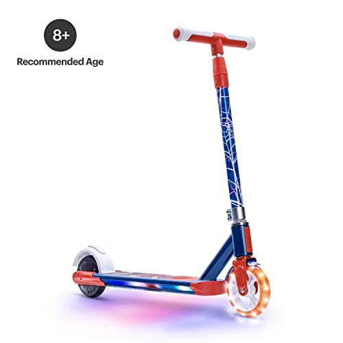 Jetson Marvel Spider-Man Kids' Electric Scooter, 7 Miles Per Hour, 4 Miles Max Range, 60-Watt Motor, Light-Up Deck, Height-Adjustable Handlebar, Ages 8+, JSPMN-ELE