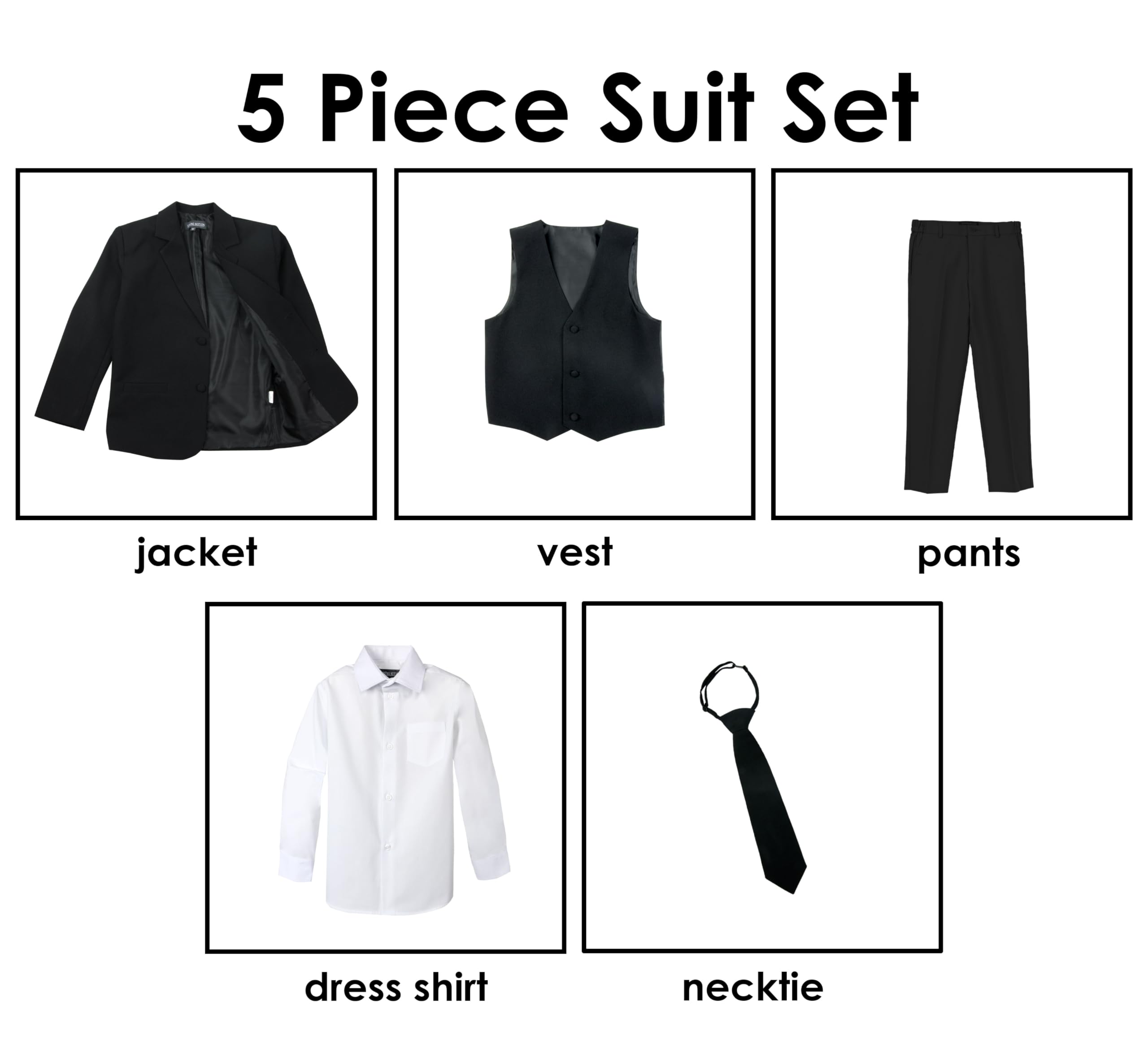 Spring Notion Baby Boys' Classic Fit Formal Black Dress Suit Set 6M (Small)