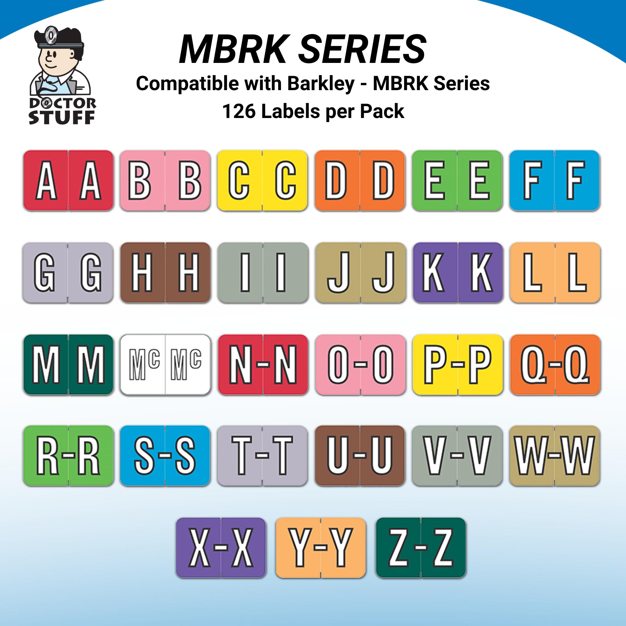 Doctor Stuff - File Folder Labels, Alphabet Letter B, Barkley/Sycom FABKM - BRAM Series Compatible Alpha Stickers, Pink, 1" x 1-1/2", 126 Labels/Package