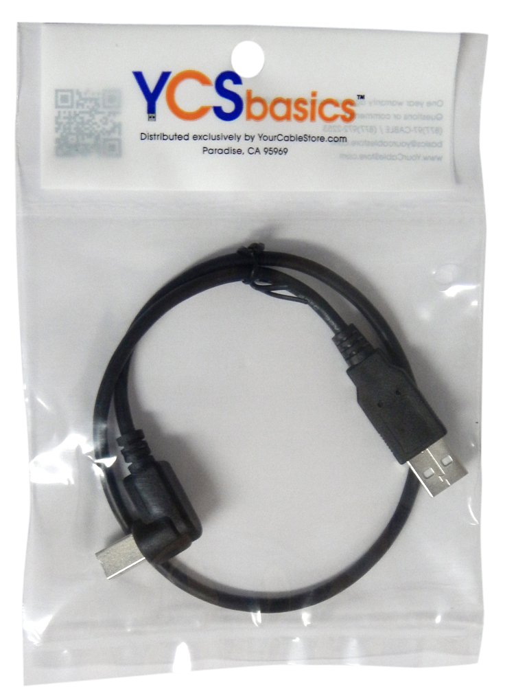YCS basics 18 inch USB 2.0 Right Angle Printer/Scanner Cable