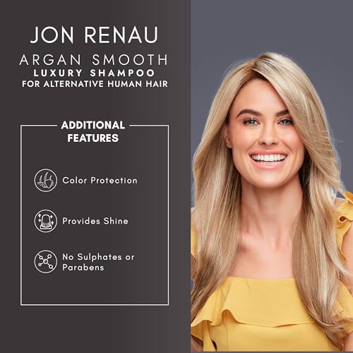 Jon Renau Argan Smooth Luxury Shampoo for Human Hair, 8.5 Ounce