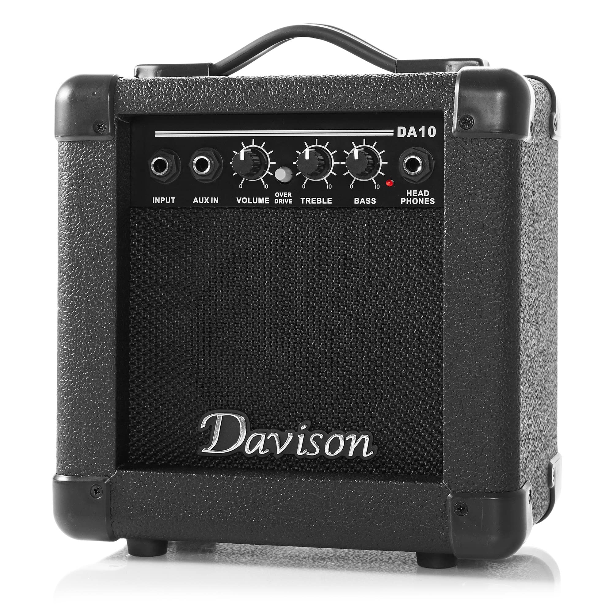 Davison Guitars Full Size Black Electric Guitar with Amp, Case and Accessories Pack Beginner Starter Package Left Right Handed