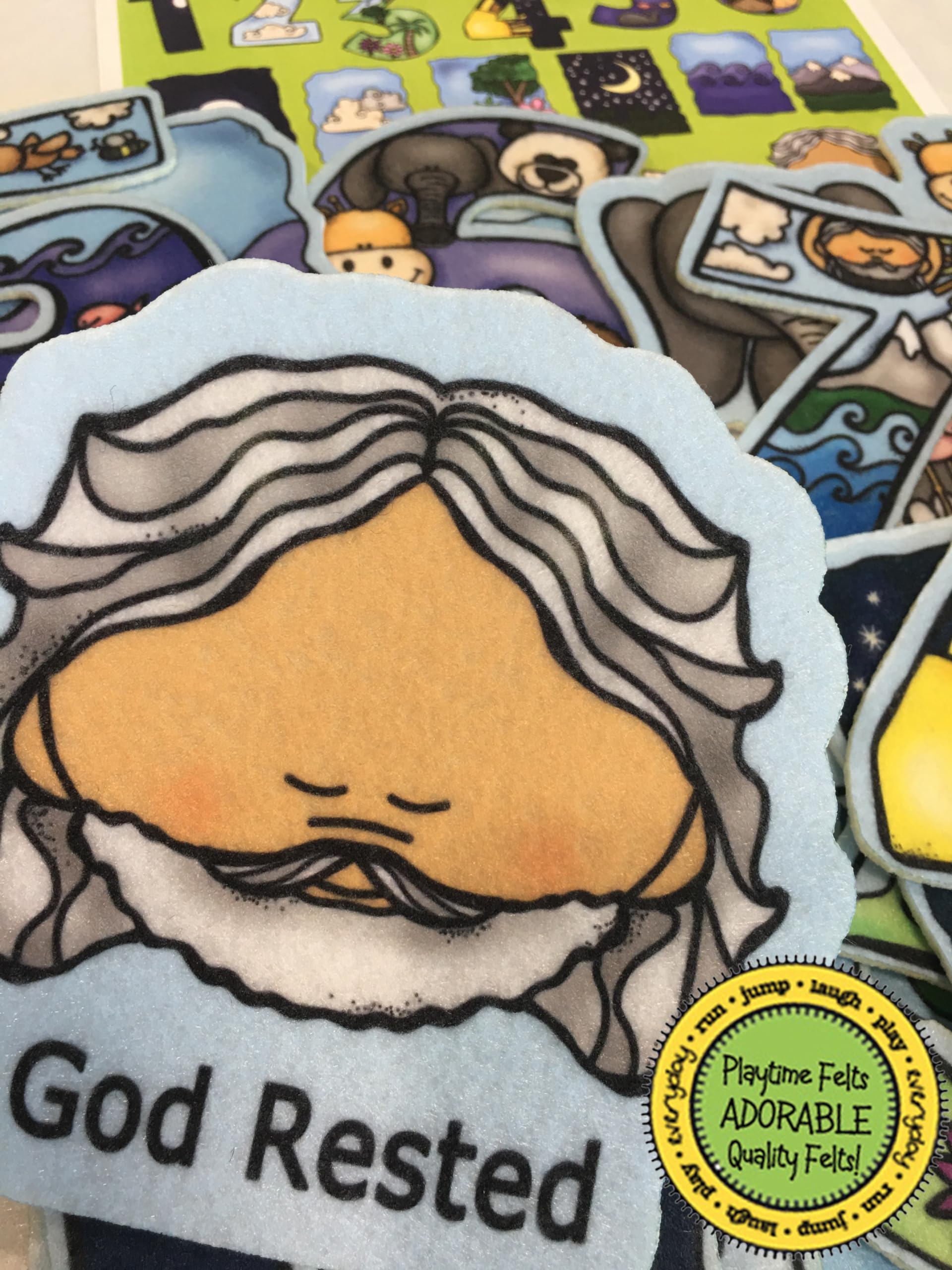 Days of Creation Bible Felt Set | 16 PRECUT & Ready to Play Colorful & Durable Bible Felt Figures for Toddlers, Preschool & Kindergarten | Reusable Bible Felt Board Stories