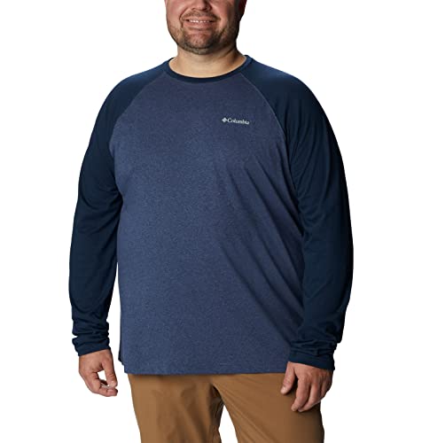 Columbia Men's Thistletown Hills Raglan Tee, Dark Mountain/Collegiate Navy Heather, Large