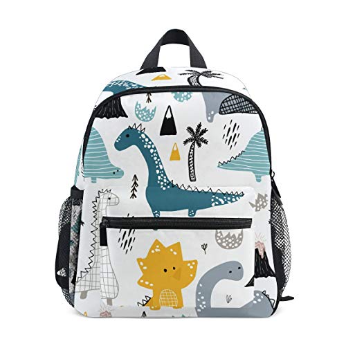 Cute Kid's Toddler Backpack Dinosaur Schoolbag for Boys Girls,Kindergarten Children Bag Preschool Nursery Travel Bag with Chest Clip((Dino Scandinavian Style))