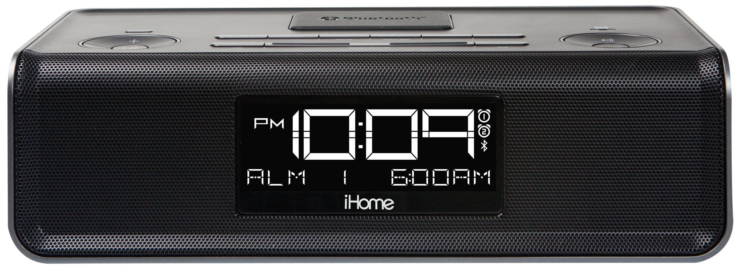 iHome iBN43BC Bluetooth Stereo Dual Alarm FM Clock Radio and Speakerphone with USB Charging