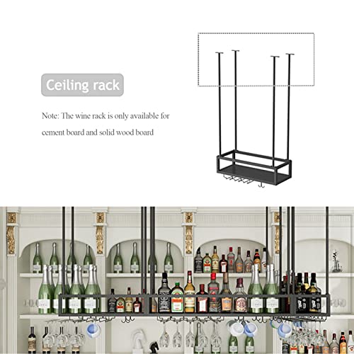 Ceiling Hanging Wine Rack Glass Bottle Goblets Display Holder Storage Shelf Adjustable Industrial Black Wine Wall Mounted Racks Bar Unit Floating Shelves (Size : 80x25x21cm)