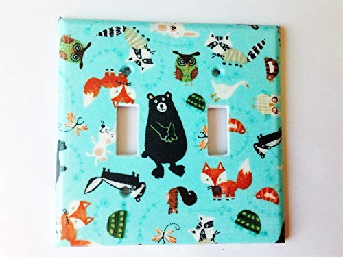 Fox Woodland Animals Light Switch Plate Cover Various Sizes Offered