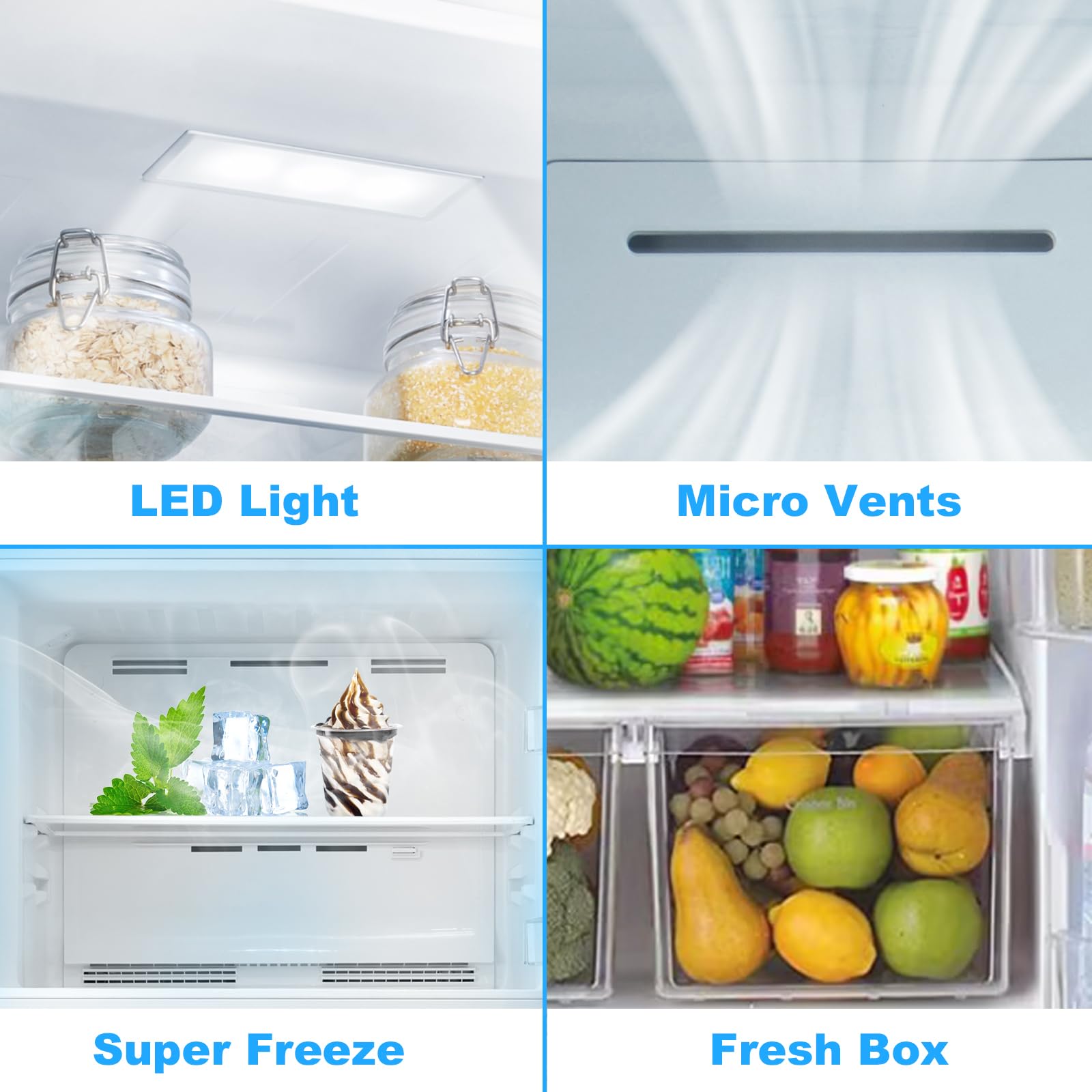 Techomey Left Hinged Standing Upright freezers 21 cu.ft, Garage freezer/refrigerator 115v, Quick Freeze, Dual modes, Recessed Handle Single Door, Stainless Steel