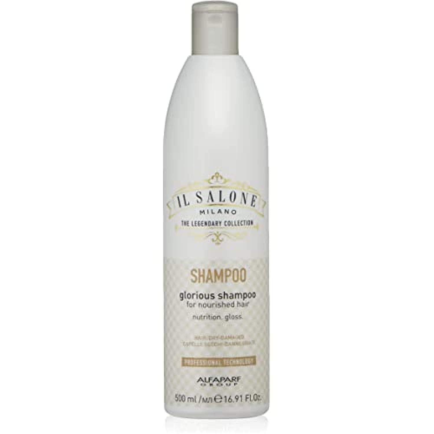 Il Salone Milano Professional Glorious Shampoo for Dry to Damaged Hair - Nourishes, Restores and Adds Shine - Premium Quality (16.91 Fl. Oz)