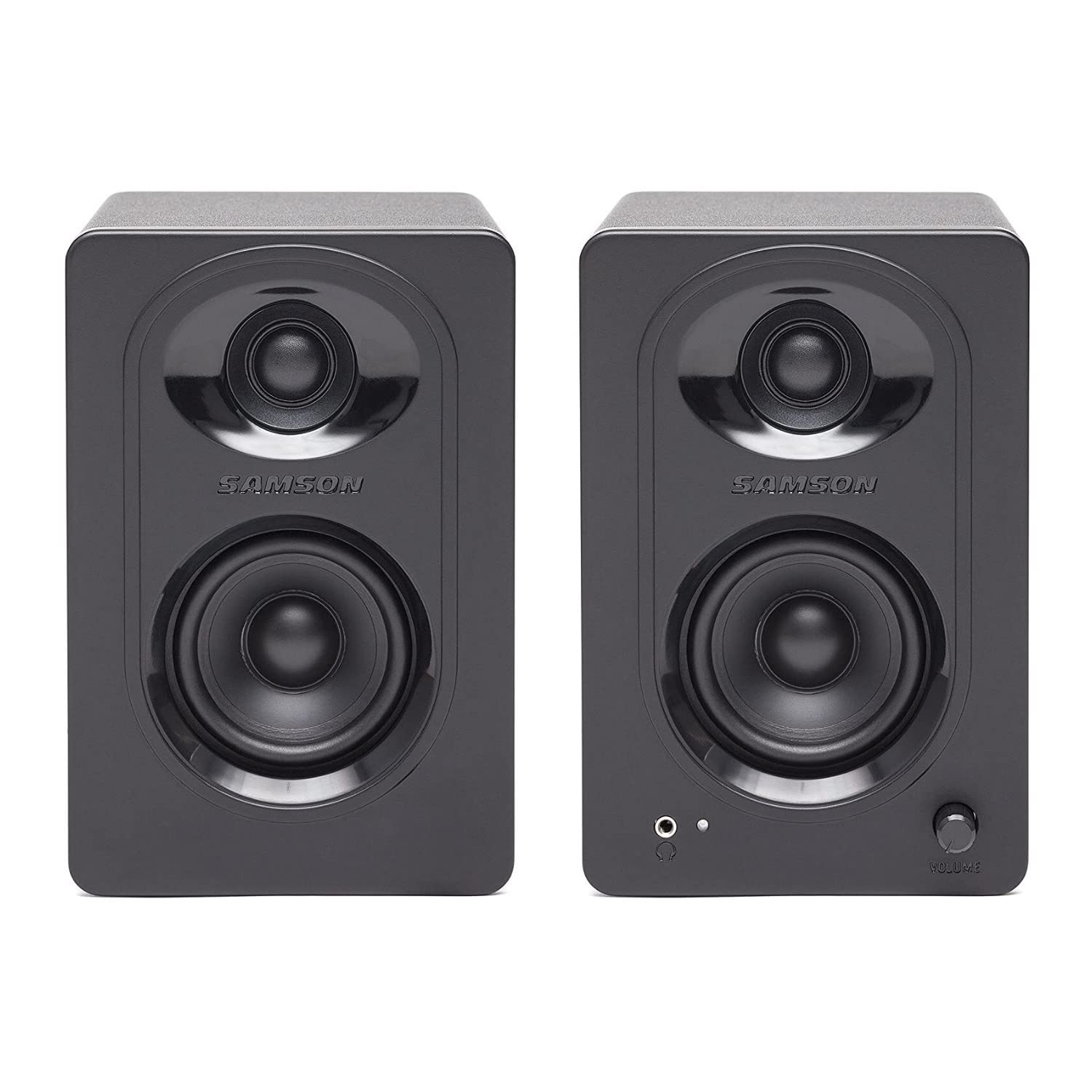 Audio-Technica AT-LP60X-GM Turntable (Gunmetal) Bundle with 3-Inch Powered Studio Monitors Pair (2 Items)