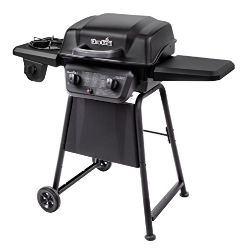 Char-Broil Classic 280 2-Burner Liquid Propane Gas Grill with Side Burner & Flame King YSN230b 20 Pound Steel Propane Tank Cylinder with OPD Valve and Built-in Gauge, 20 lb Vertical