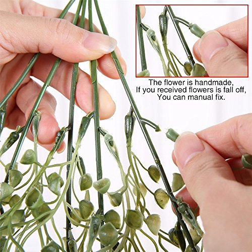 FOMAISELF 2 Pcs Artificial Hanging Plants Indoors - Fake Hanging Plant Outdoors, Artificial Plants for Wedding Party Home Garden Wall Decoration(Green)