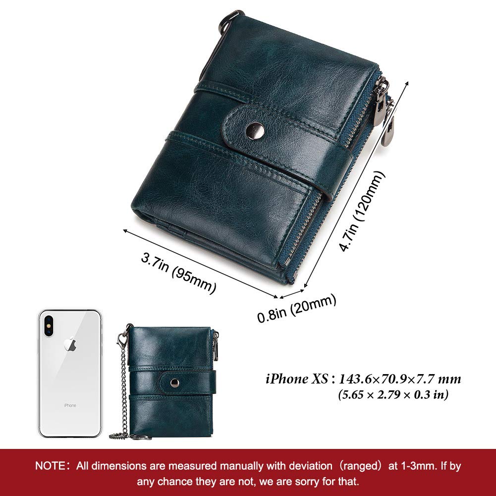 HARPIMER Womens Purse Leather Wallet RFID Blocking Ladies Purses with with Coin Pocket 16 Card Holder (Blue)