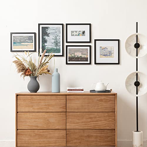 eletecpro 11x14 Picture Frame Made of Solid Wood - Displays 8x10/8.5x11 with Mat and 11x14 without Mat -Horizontal and Vertical Formats for Wall or Tabletop Display