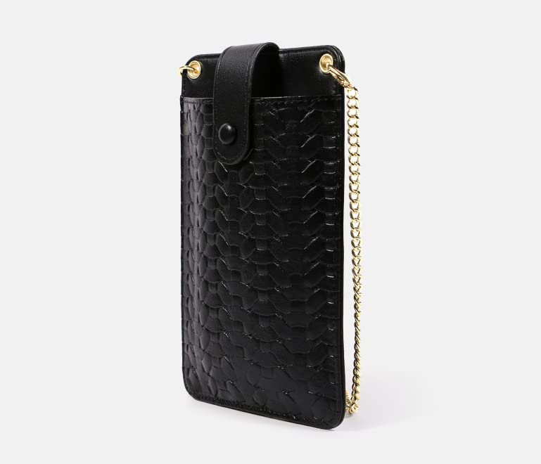 Cell Phone Purse Wallet Case Small Crossbody Bag with Chain Strap for iPhone 13 12 11 Pro Max XR OnePlus Nord N200 9 8 8T Galaxy S21 S20 Note 20 Ultra S21 FE A32 A52 A72 Sony Xperia 1 III 10 II(Black)