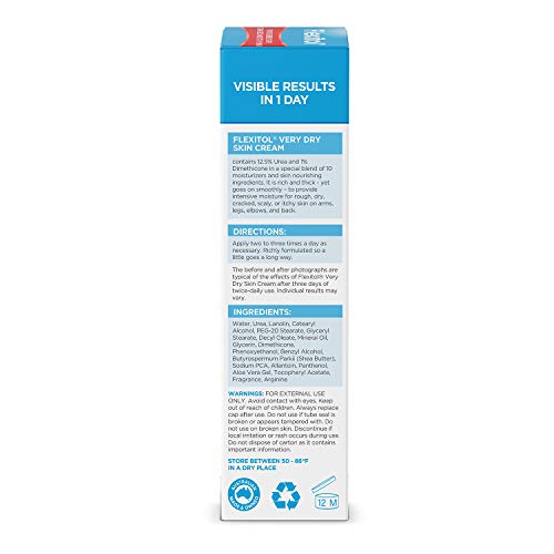Flexitol Very Dry Skin Cream,Rich Moisturizing Body Cream with Urea, 4.4 Ounce Tube