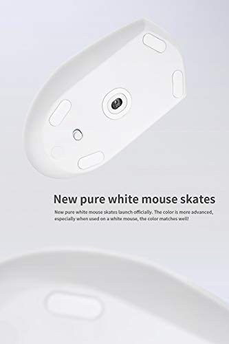 HOTLINEGAMES 2Sets 3.0 Plus Rounded Curved Edges Mouse Feet Skates Compatible with Logitech G703 G603 G403 Gaming Mouse feet Replacement (0.7mm,Smooth Glide,Pure White PTFE) Professional Mice Upgrade