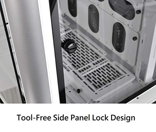 Thermaltake Level 20 HT Snow Edition 4 Tempered Glass Type-C Fully Modular E-ATX Full Tower Computer Chassis with 2 140mm Top Fan Pre-Installed CA-1P6-00F6WN-00