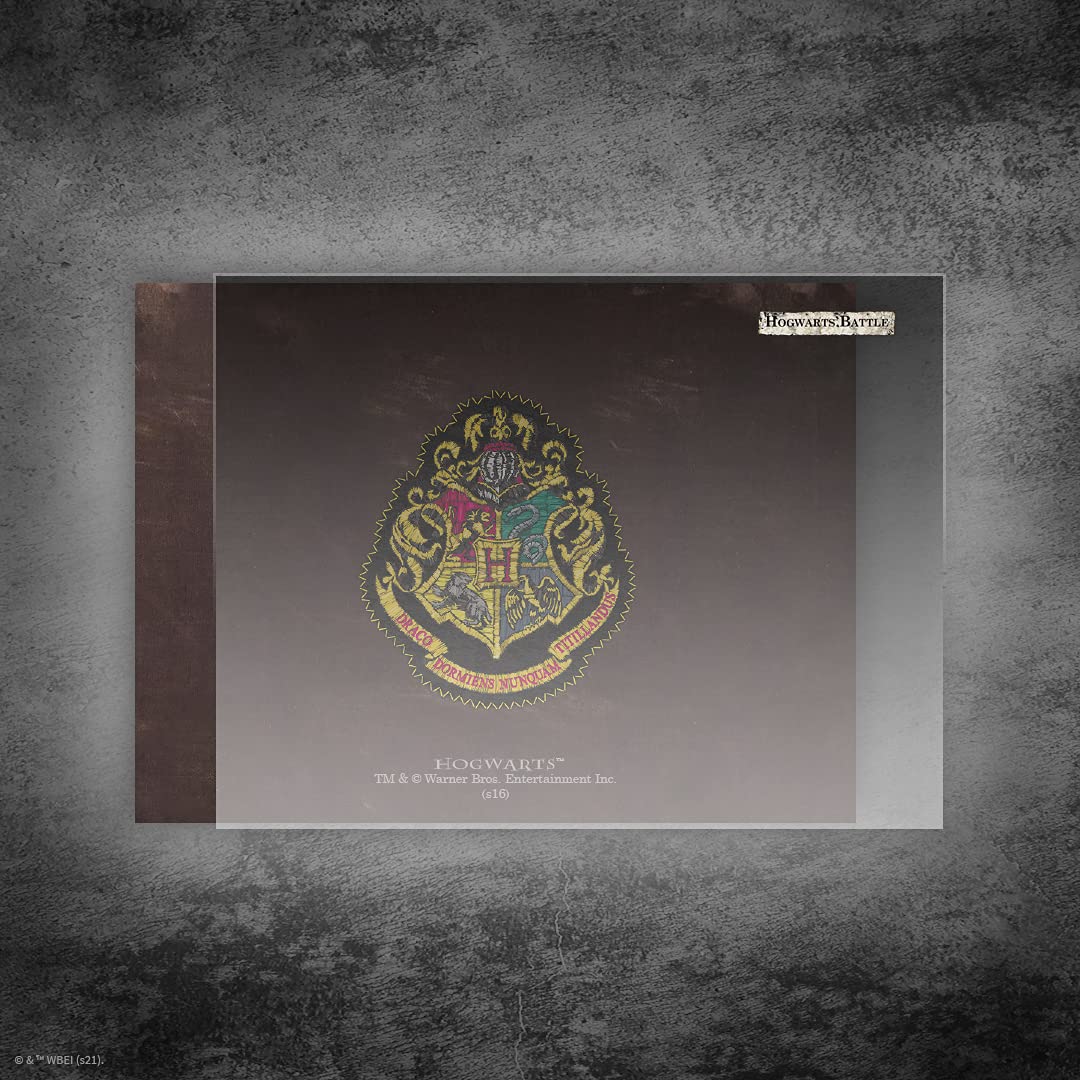 Harry Potter Hogwarts Battle Square and Large Card Sleeves | 80mm x 80mm and 80mm x 105mm Card Protector Sleeves for Harry Potter Deckbuilding Games | Cardsleeve Back Artwork Featuring Hogwarts Crest
