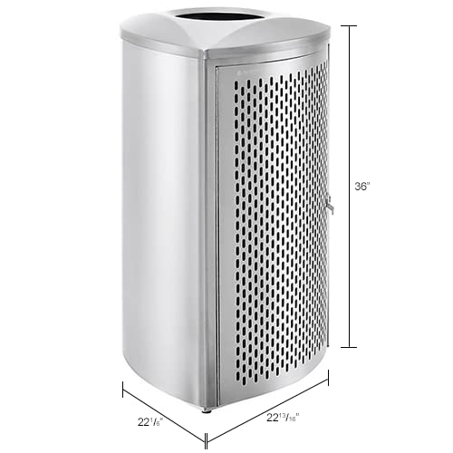 Global Industrial Triangular Trash Can, 18-1/2 Gallon, Brushed Stainless Steel