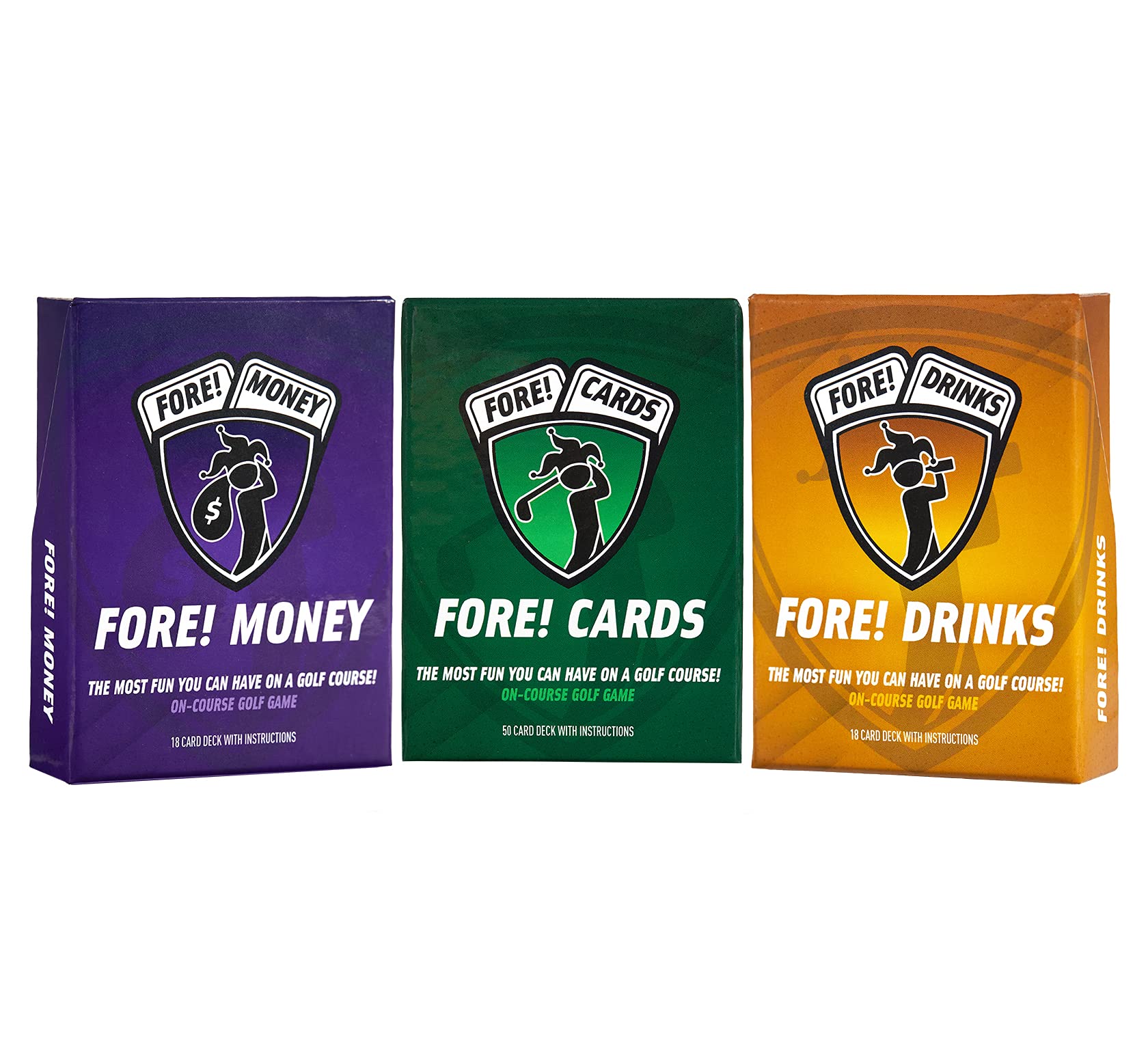 Fore! Cards 3 Game Bundle | 3 Fun & Interactive On-Course Golf Games to Suit Every Type of Golf Round | Never Play a Boring Round Again | Save Over 25%