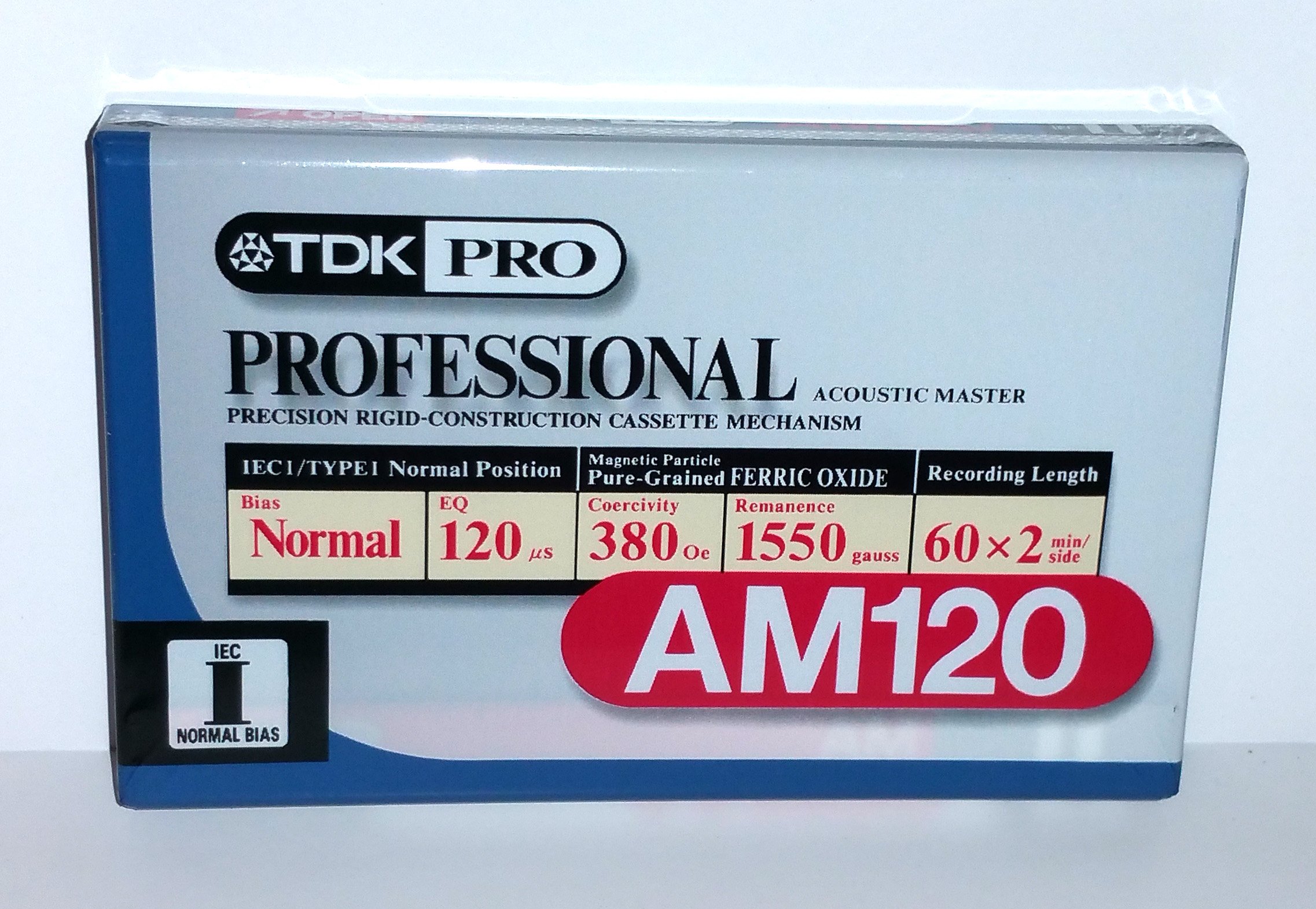 TDK Pro Professional AM120 Acoustic Master IEC I/Type I Normal Position Pure Grained Ferric Oxide Audio Cassette Tapes - Box of 10