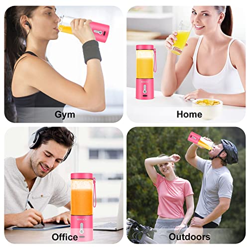 Blend & Jet Portable Blender for Shakes and Smoothies, KOKOCA Personal Travel Blender for Protein with 4000mAh USB Rechargeable Battery, Crush Ice, Frozen Fruit and Drinks, 18 oz Mini Cup