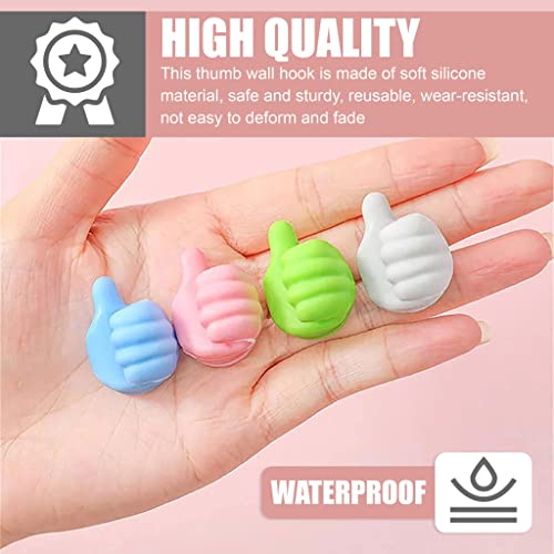 Dazzle fairy Thumb Wall Hooks Cable Holder β Pack of 24 Self Adhesive Thumb Hooks | Hanging Cable Clips Key Hook Multi-Function Wall Hooks for Cable Management