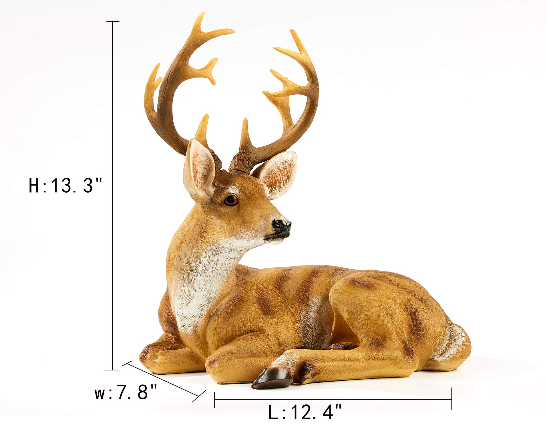 JHVYF Resin Deer Statue Home Office Decor Animal Figurine Decorations Lawn Decor Garden Sculpture -20" H Standing Deer + 14" Standing Doe