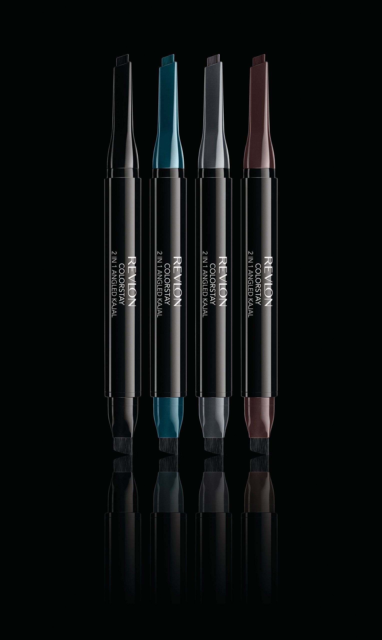 Revlon ColorStay 2-in-1 Angled Kajal Eyeliner, Waterproof Eye Makeup with Smudge Brush for Smokey Eyes, Graphite (104), 0.01 oz