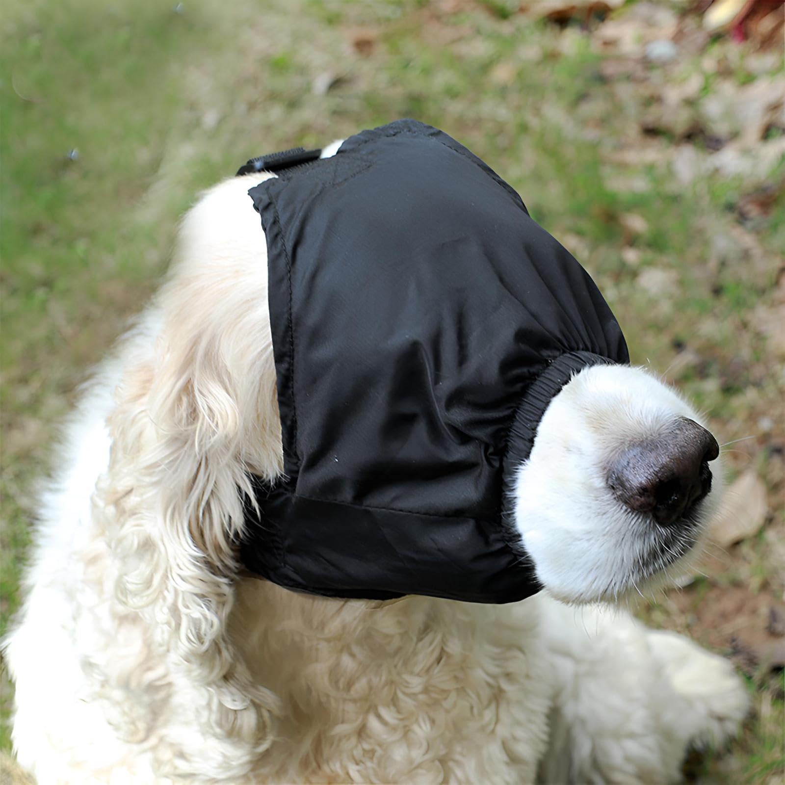 Dog Eye Mask - Dog Calming Cap Doggy Blindfold Shading Dog Eye Cover, Prevent Barking & Hair Free Pet Head Wrap for Small Medium Dogs (S)
