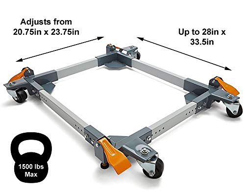 Bora Portamate Mobile Base PM-3550 Industrial Strength with Swivel Wheels – Universal, Super Heavy Duty, Adjustable Rolling Kit, Dolly Roller for Equipment, Power Tools, Machines- 1500 lb Capacity