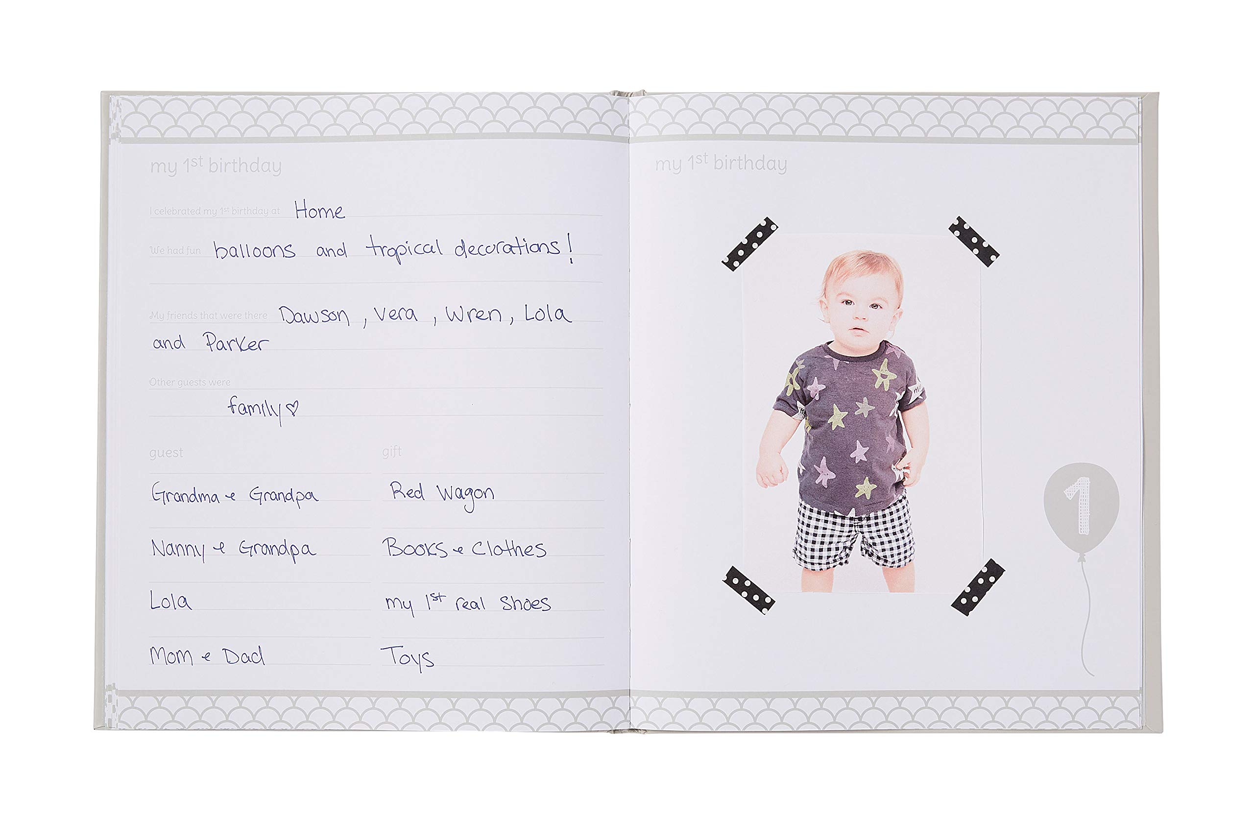 Tiny Ideas Polka Dot Baby Memory Book, Grey